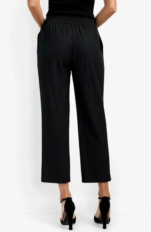 Trina Turk Avari Cropped Stretch Pants With Drawstring Waist - Black