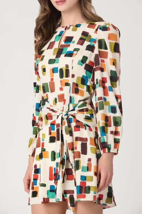 Shoshanna Brushstroke Print Dani Dress
