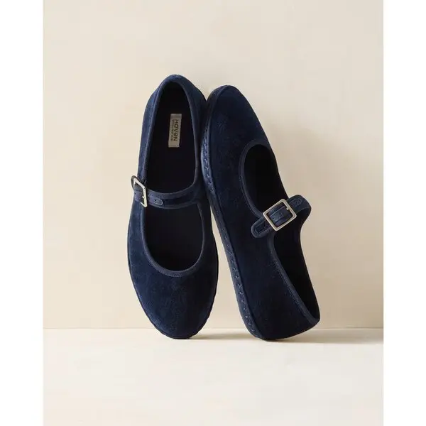 HAVEN WELL WITHIN Velvet Mary Jane Ballet Flats - Nightfall