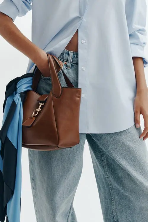 H&M Crossbody Bag With Carabiner Hook Closure - Brown
