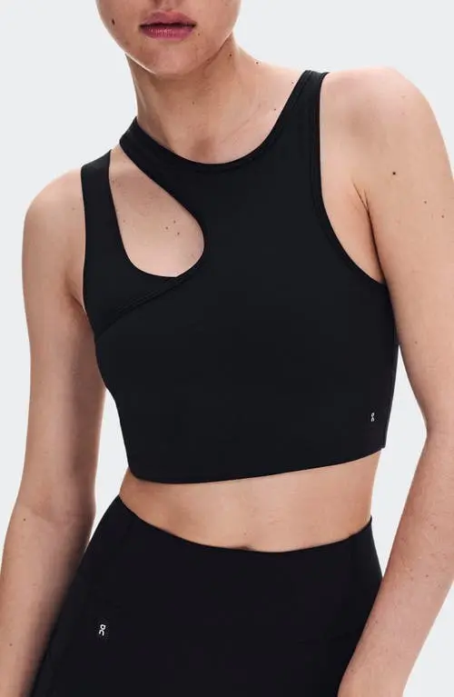 On Studio Asymmetric Crop Tank - Black