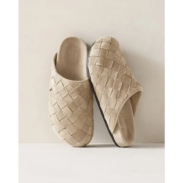 HAVEN WELL WITHIN Woven Suede Clogs - Desert Stone