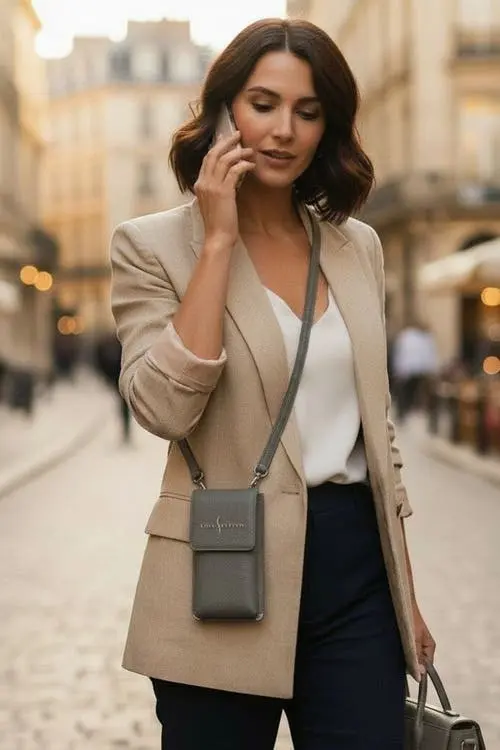 LUIS STEVEN Crossbody Phone Pouch - Gray