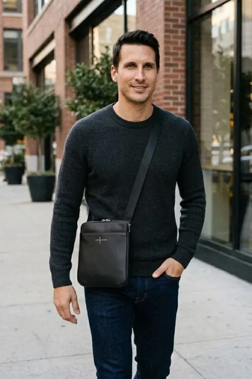 LUIS STEVEN Sporty Messenger - Black