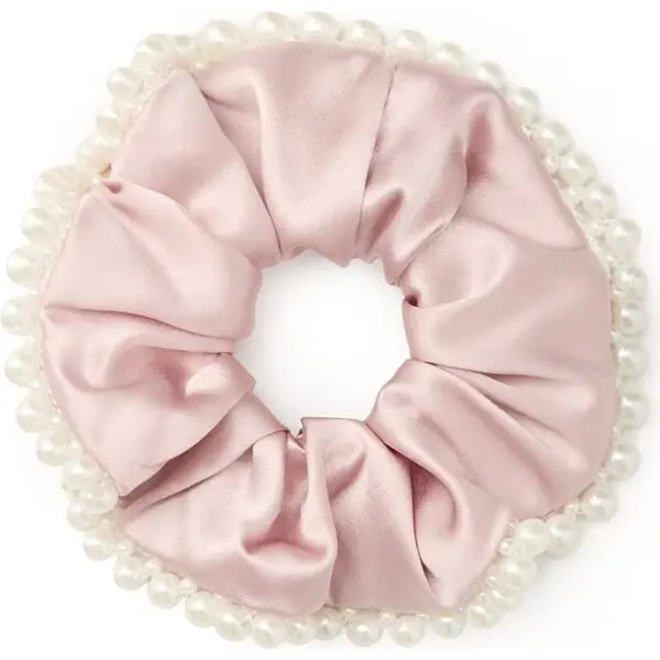 OLAH Pearl Glaze Silk Scrunchie - Blush Pink