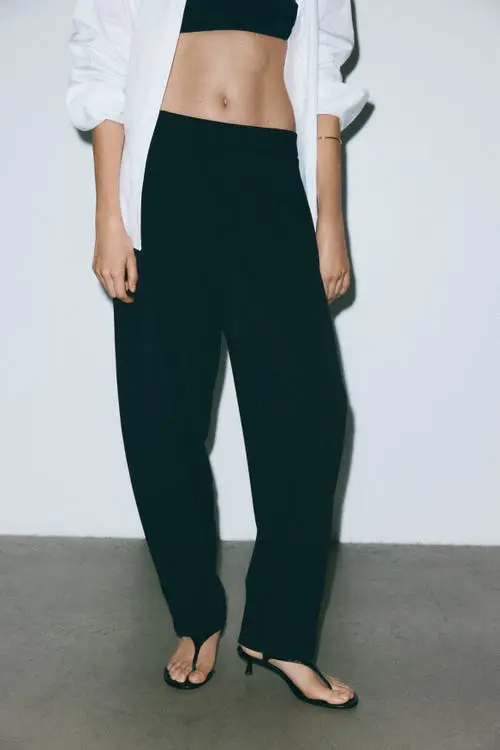 H&M Jersey Barrel-leg Pants