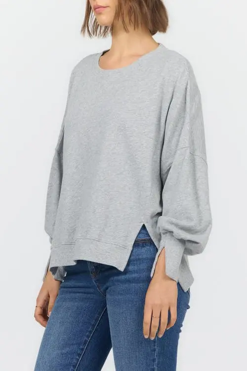 DEAR JOHN Trenton Oversized Sweatshirt - Heather Grey
