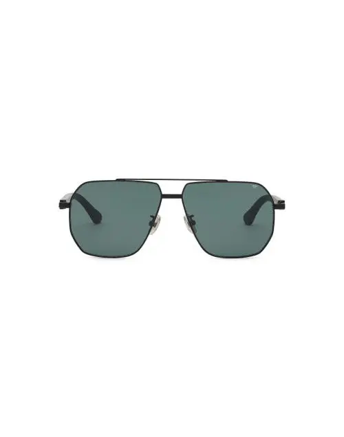 Philipp Plein Aviator Sunglasses With Double Bridge Detail - Black/blue