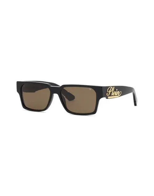 Philipp Plein Rectangle Sunglasses - Black/brown