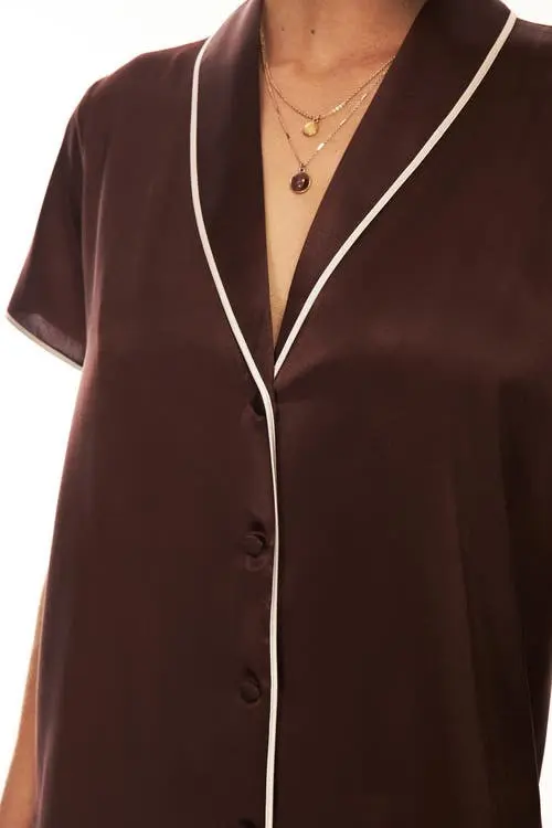 HOUSE OF SILK Silk Pajama Top