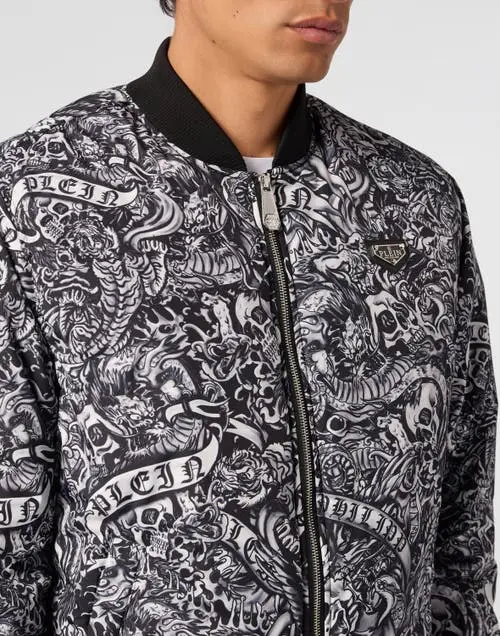 Philipp Plein All-over Tattoo Print Bomber Jacket