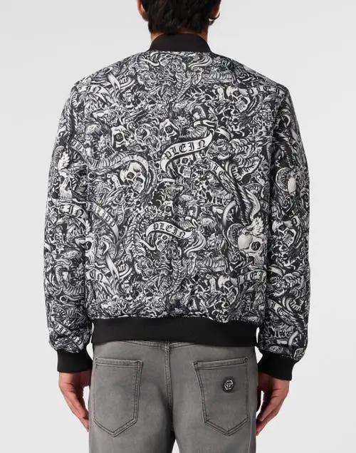 Philipp Plein All-over Tattoo Print Bomber Jacket