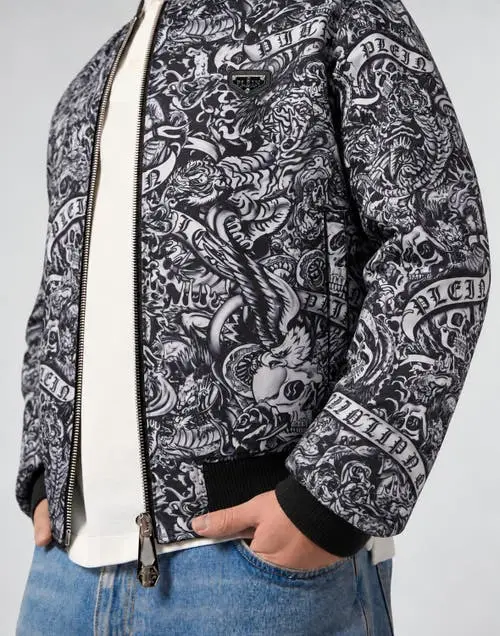 Philipp Plein All-over Tattoo Print Bomber Jacket