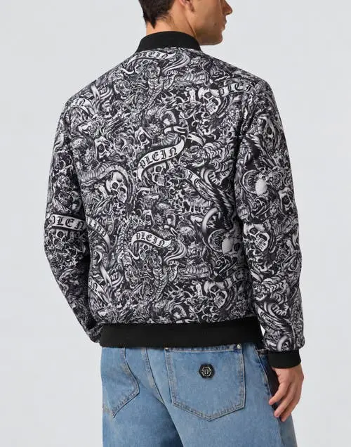 Philipp Plein All-over Tattoo Print Bomber Jacket