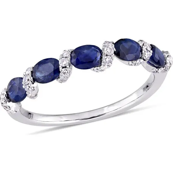 JULIANNA B. Blue & Diamond Ribbon Ring 14k