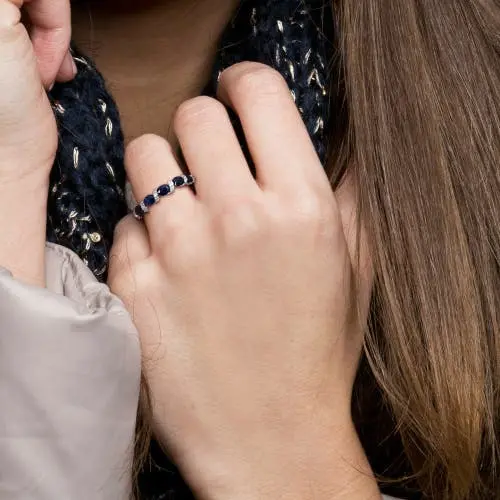 JULIANNA B. Blue & Diamond Ribbon Ring 14k