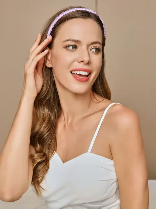 SILKSILKY Pure Silk 3-pack Vintage Headbands - Lavender