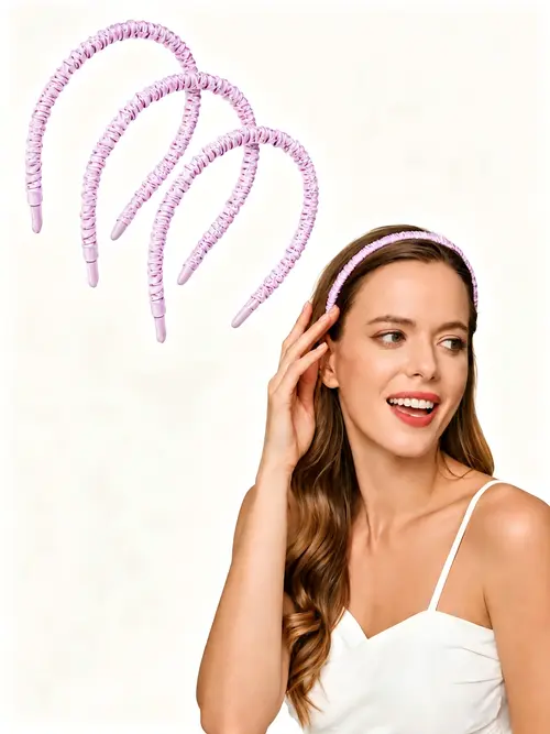 SILKSILKY Pure Silk 3-pack Vintage Headbands - Lavender