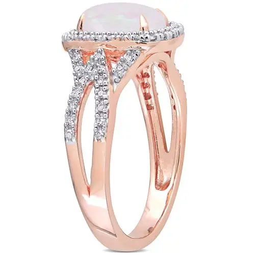 JULIANNA B. Diamond Oval Split Shank Ring 10k