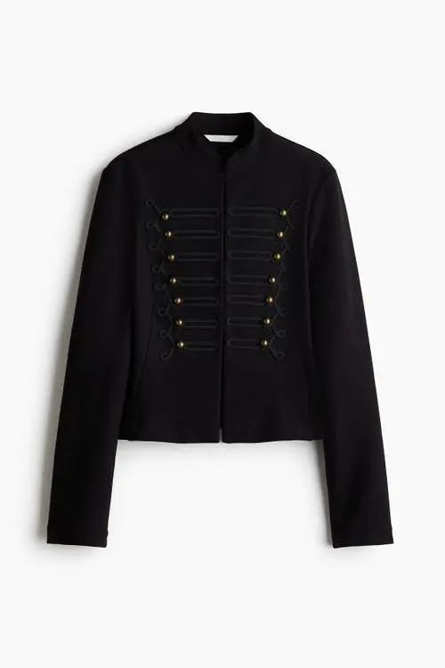 H&M Crêpe Jersey Jacket With Decorative Trim