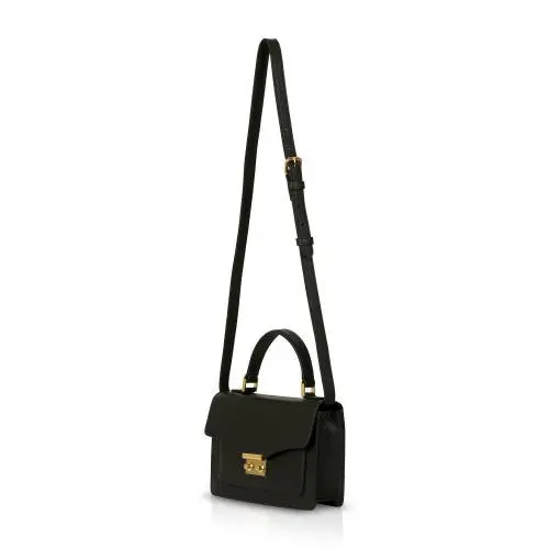 LUIS STEVEN Emma Leather Satchel - Black