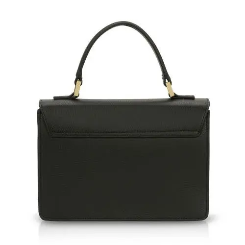 LUIS STEVEN Emma Leather Satchel - Black