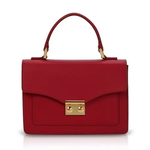 LUIS STEVEN Emma Leather Satchel - Red