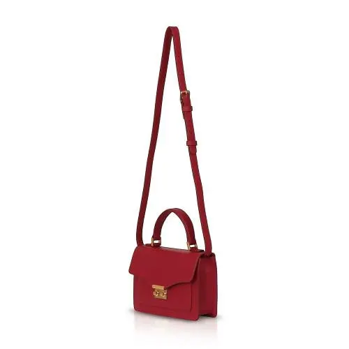 LUIS STEVEN Emma Leather Satchel - Red