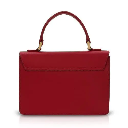 LUIS STEVEN Emma Leather Satchel - Red