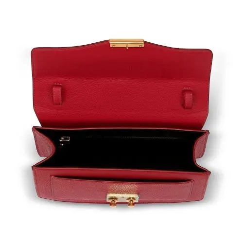 LUIS STEVEN Emma Leather Satchel - Red
