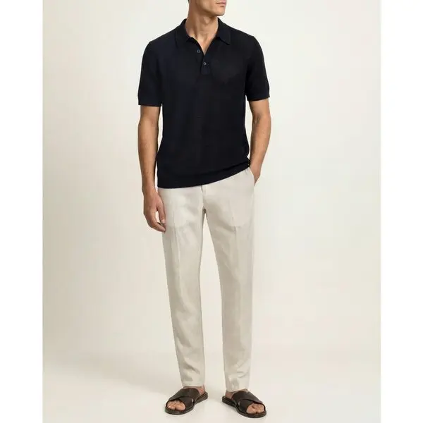 Orlebar Brown Keeling Classic Fit Cotton Silk Knitted Shirt - Night Iris