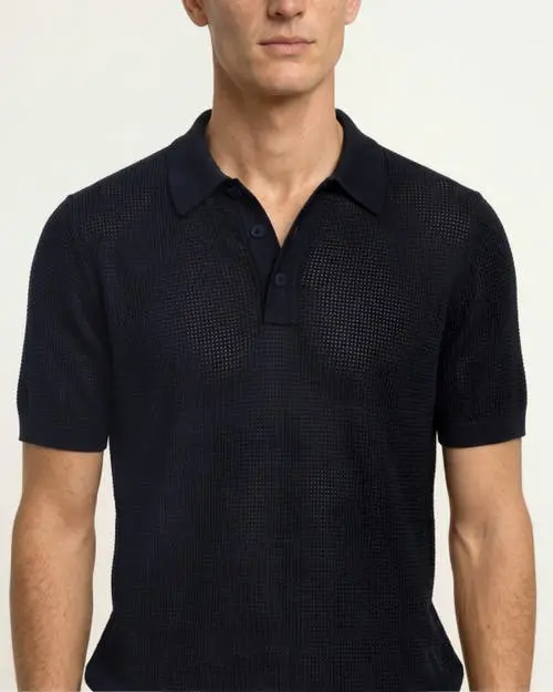 Orlebar Brown Keeling Classic Fit Cotton Silk Knitted Shirt - Night Iris