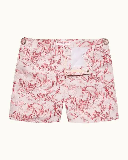 Orlebar Brown Bulldog Mid-length Zephra Printed Swim Shorts - Coral