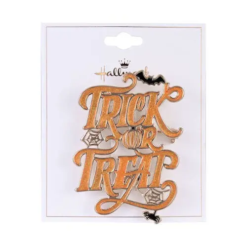 HALLMARK Trick Or Treat" Enamel Pin With Glitter Accents