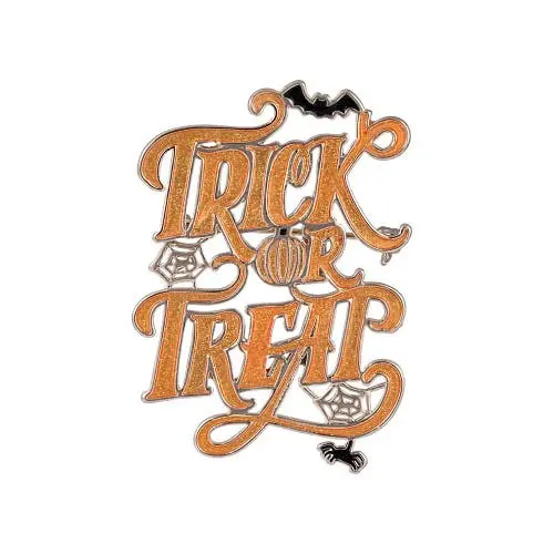 HALLMARK Trick Or Treat" Enamel Pin With Glitter Accents