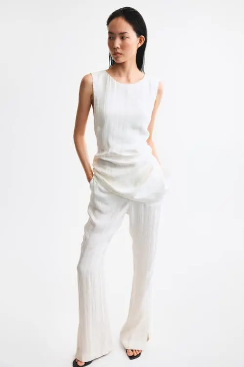 H&M Open-back Linen-blend Top
