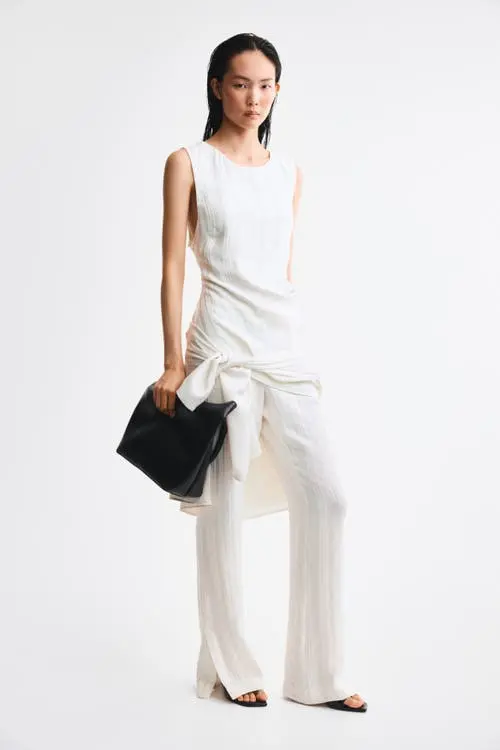 H&M Open-back Linen-blend Top