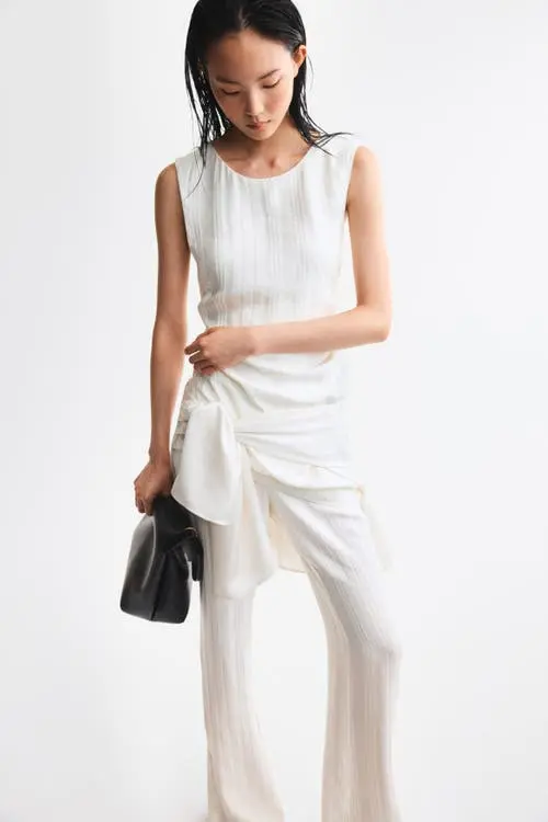 H&M Open-back Linen-blend Top