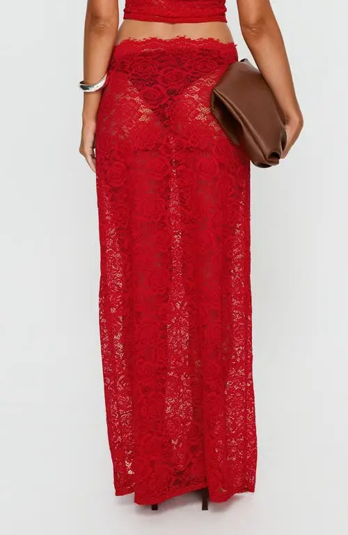 Princess Polly Vionna Sheer Floral Lace Maxi Skirt