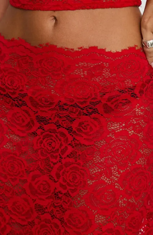 Princess Polly Vionna Sheer Floral Lace Maxi Skirt