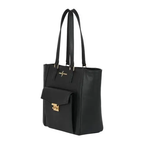 LUIS STEVEN Classic Tote With Front Lock - Black