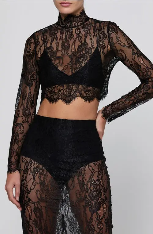 L'Agence Henriette Lace Cropped Top