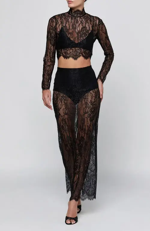 L'Agence Henriette Lace Cropped Top