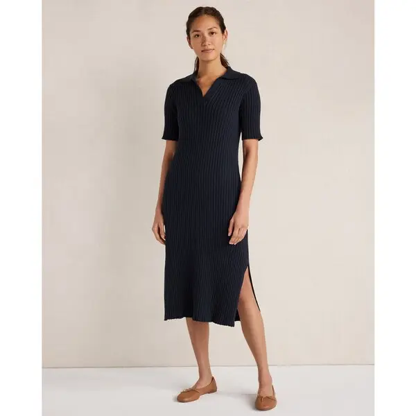HAVEN WELL WITHIN Organic Cotton Ribbed Midi Dress