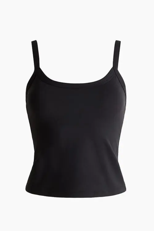 H&M Shelf Bra Sports Tank Top With Softmove - Black