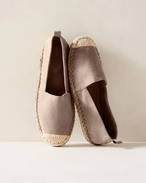 HAVEN WELL WITHIN Suede Flat Espadrilles - Mushroom