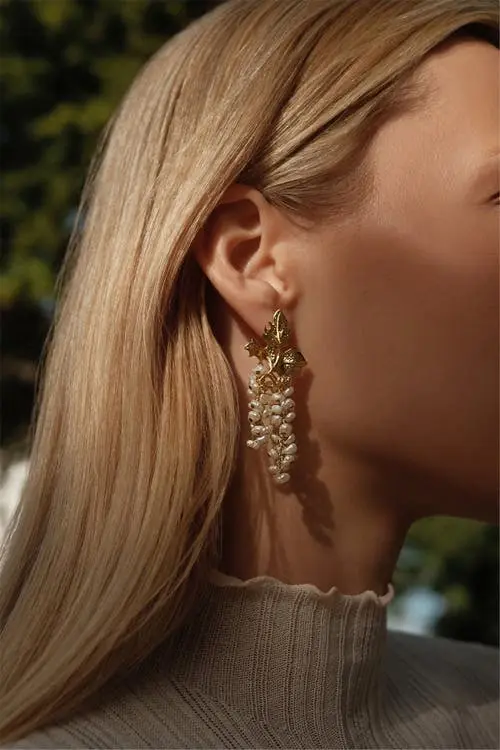 PERACAS Mini Adile Grape Statement Earrings