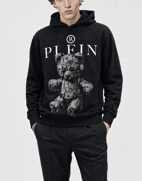 Philipp Plein Hoodie Sweatshirt Teddy - Black