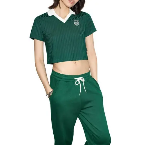 CONVERSE Crest Cropped Polo - Creeping Forest