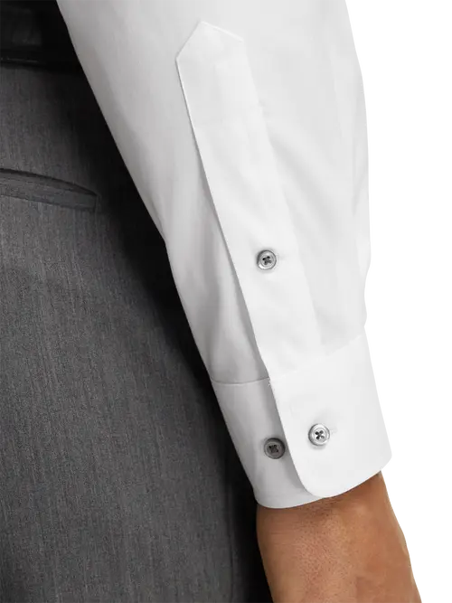 PAUL FREDRICK Cotton Buttondown Collar Broadcloth Classic Contrast Trim Button Cuff Long Sleeve Shirt